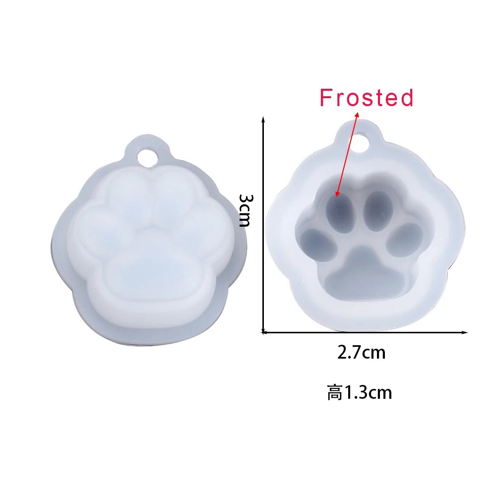 Форма для смолы "Кошачья лапа", белая, Style 14 Frosted