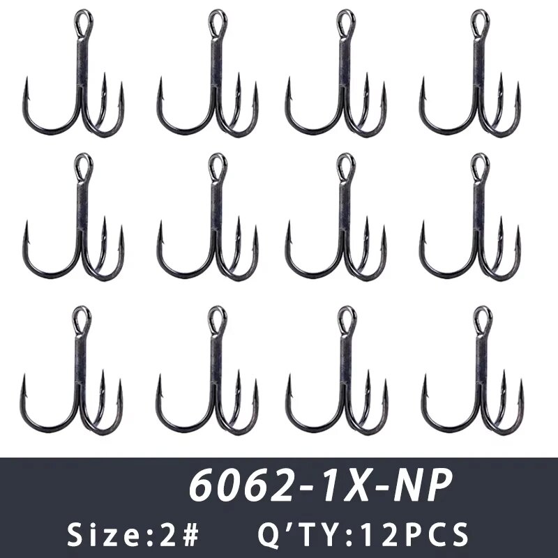 TAKEDO Тройные рыболовные крючки черный никель 1#-12# 2