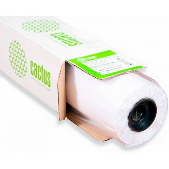 Бумага Cactus CS-PC90-152445 A0+ 1524мм-45м/90г/м2/белый CIE169% матовое универсальная (с покрытием)