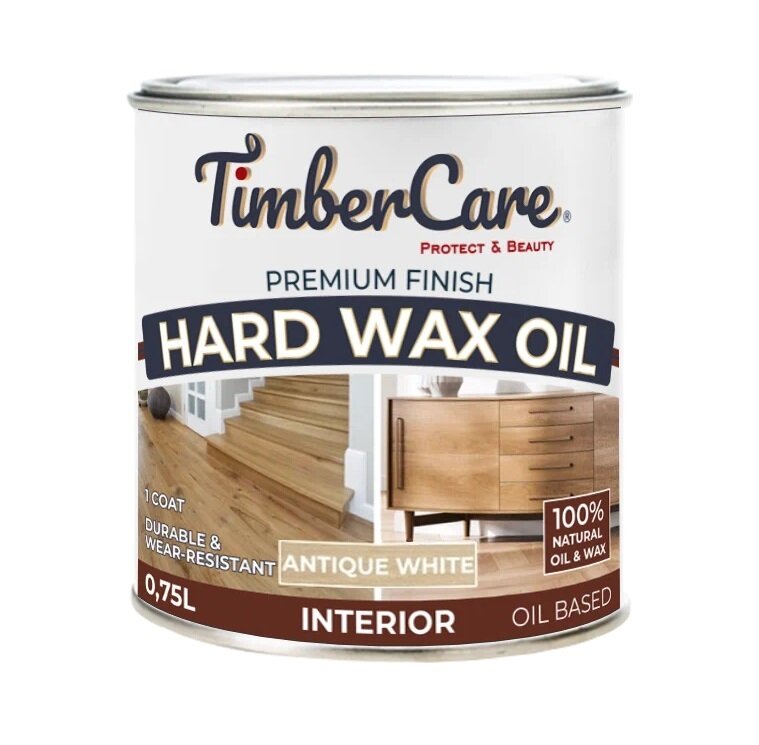 Защитное TimberCare Hard Wax Oi масло с твердым воском, античный белый, 0,75 л