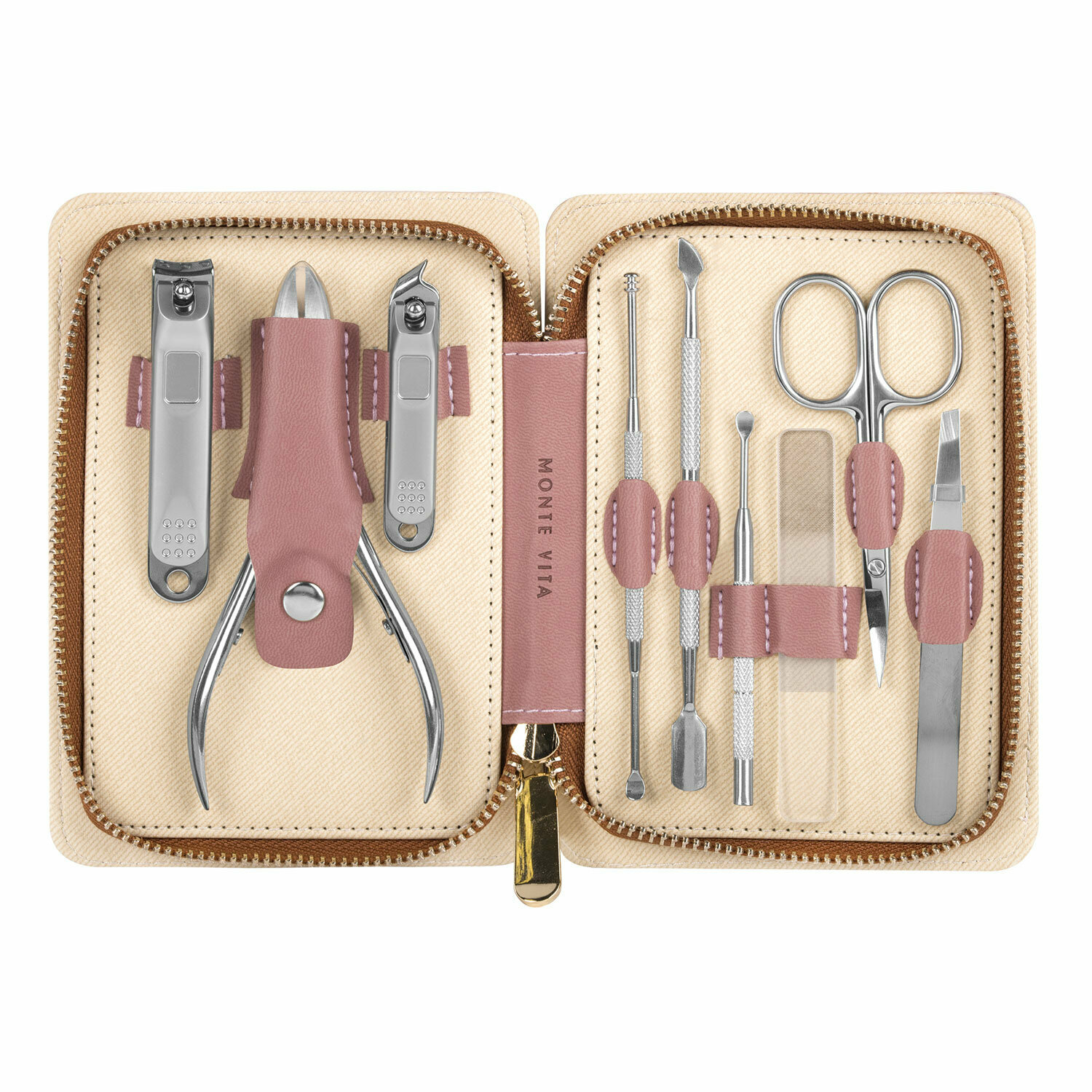 Премиальный набор для маникюра и педикюра 9 в 1 в пенале, PREMIUM, MONTE VITA (монте вита), 609494