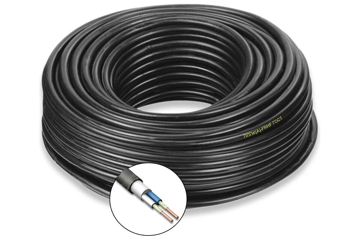 OZ227061L2 ППГнг(A)-FRHF 2x4 мм2 силовой кабель длина 2 м, гибкий многожильный