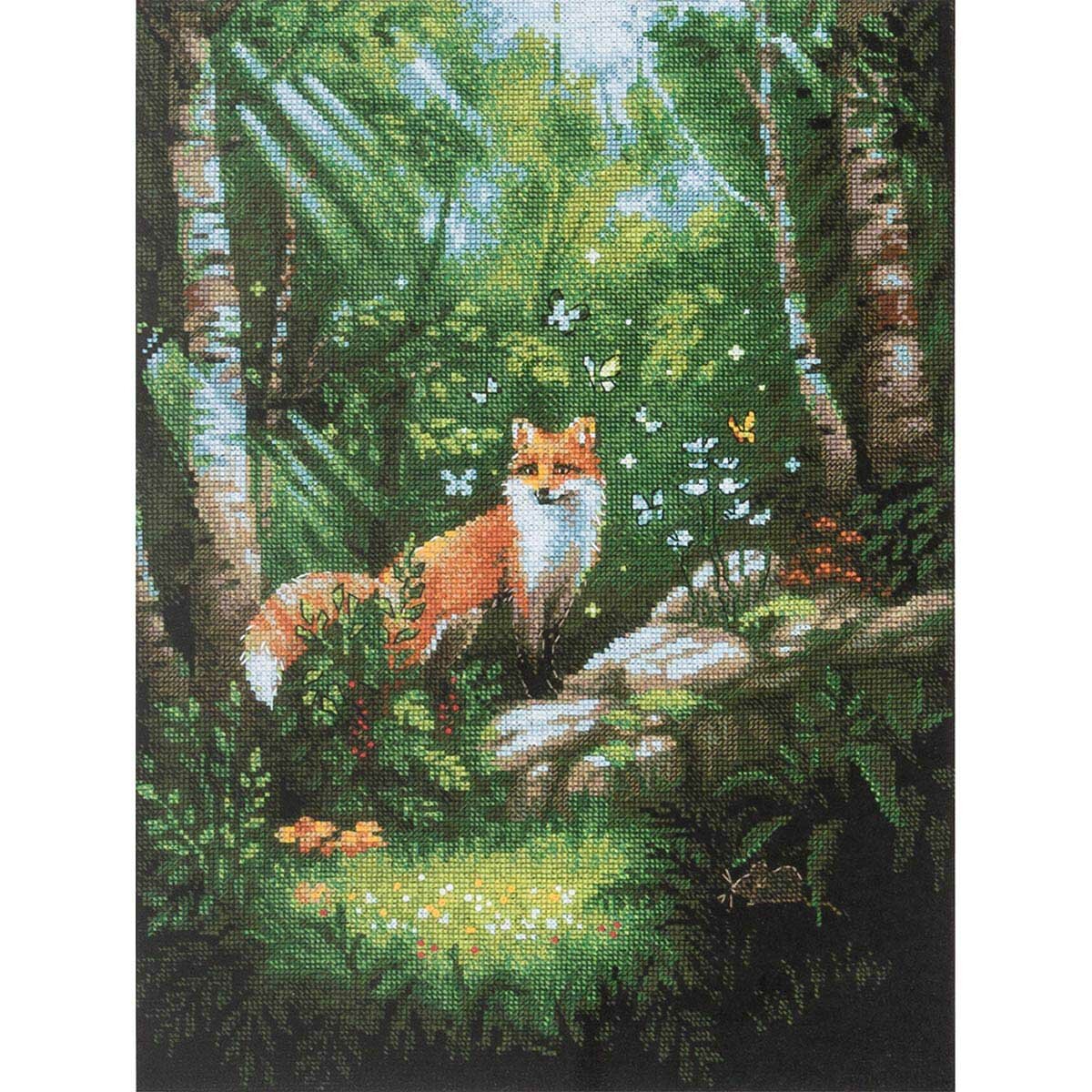 2251 Набор для вышивания крестиком 'Лиса в лесу' 30*40см, Риолис