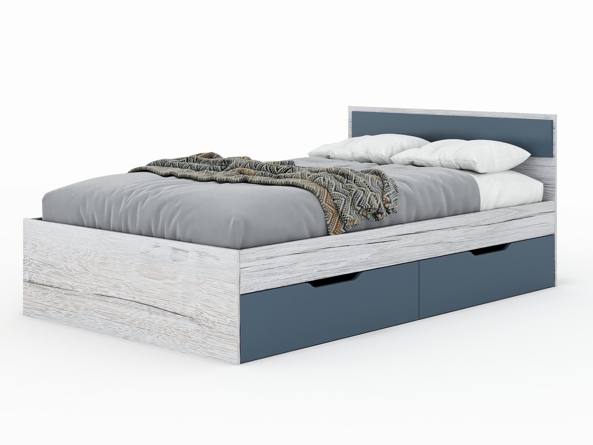 Есэндвич Монако Кровать 120х200 полутораспальная, 200х78х123 см (Дуб канадский/Маренго ), с ящиками