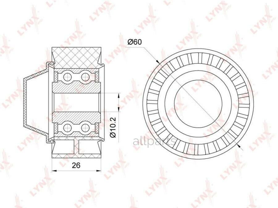 LYNXAUTO PB-7119 PB-7119 Направляющий ролик / Приводной LYNXauto