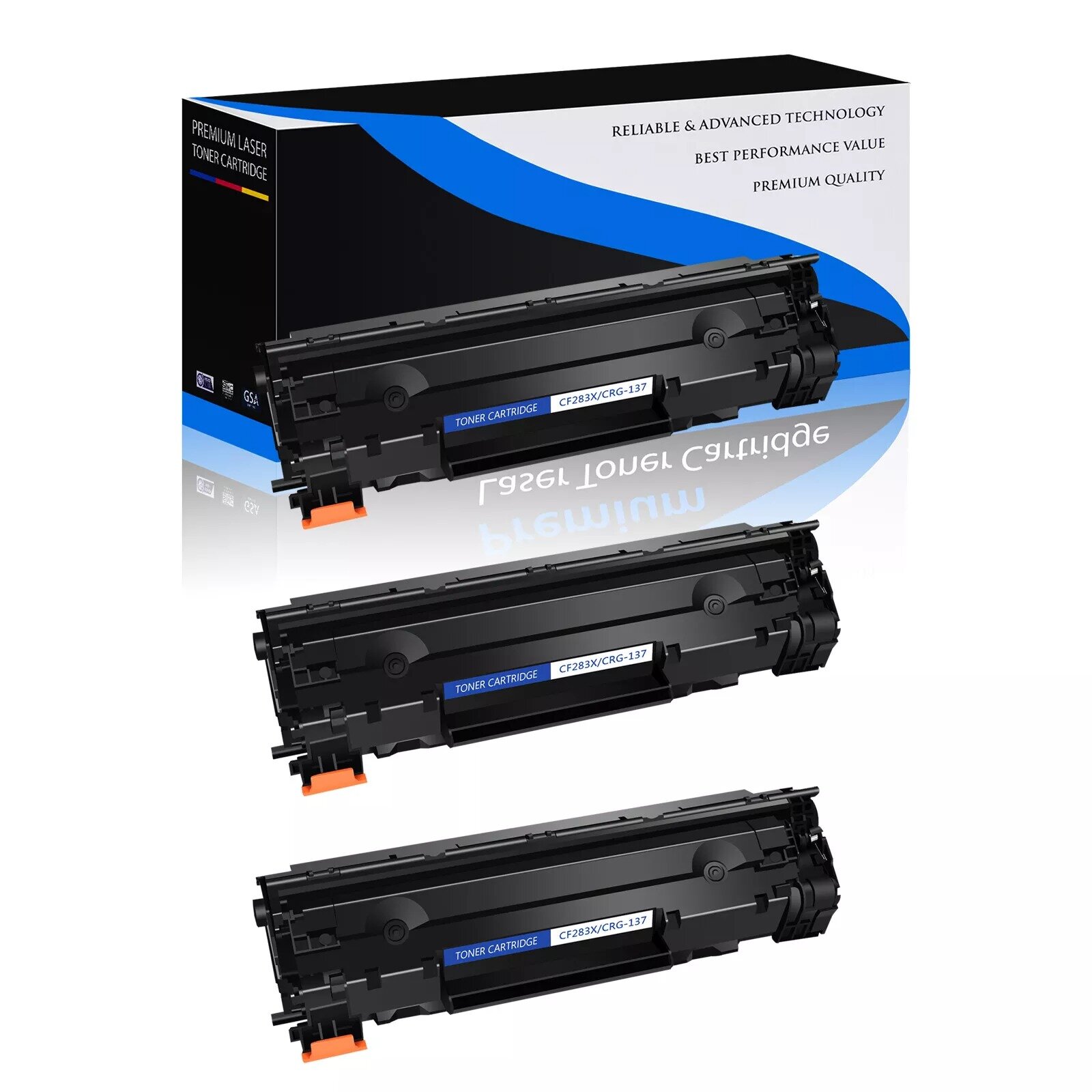 Картридж HP CF283X (83X) (3 шт. комплект) для LaserJet Pro M201, M225 совместимый, с чипом