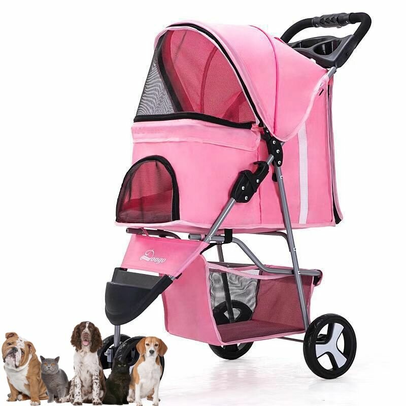 Tрехколесная коляска прогулочная для собак и кошек мелких и средних пород (до 15 кг), легкий, складной