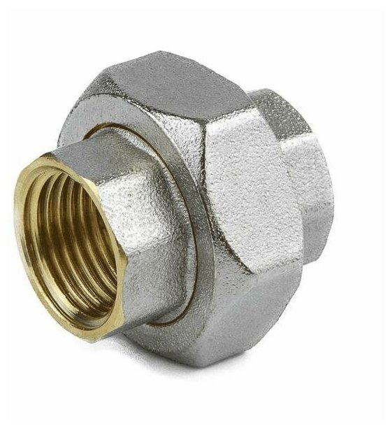 Соединитель американка 2" (Ду 50) Вн-Вн латунь никелир. Aquasfera 9012-06 ГОСТ 32585-2013