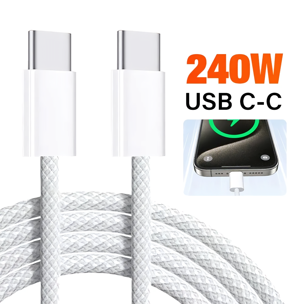 Кабель USB Type-C - Type-C 240W универсальный для IOS, Android, MacBook 2 метра