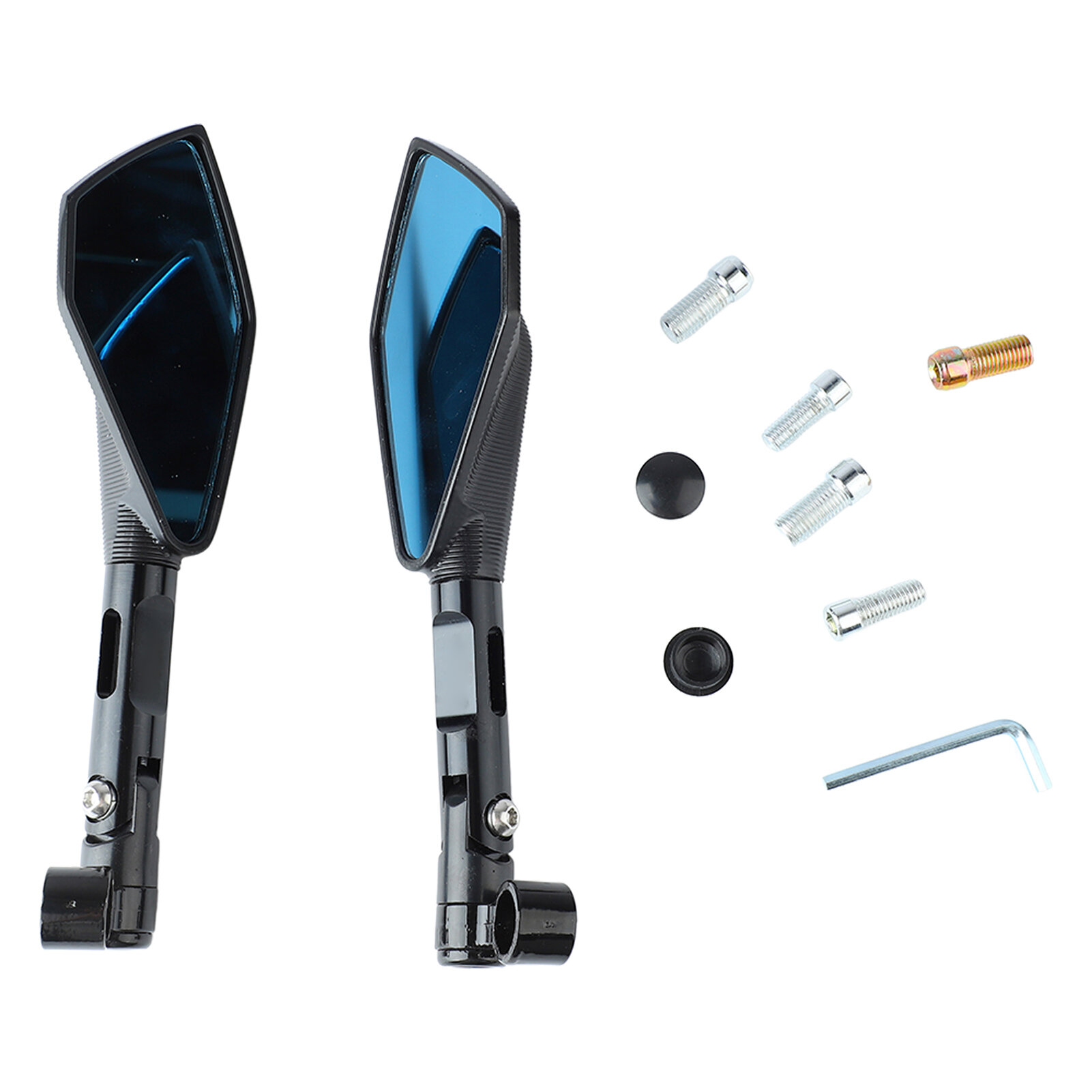 Боковые зеркала заднего вида Из Прочного алюминиевого сплава Мотоциклетные Универсальные для Электромобилей и мотоциклов Черного цвета