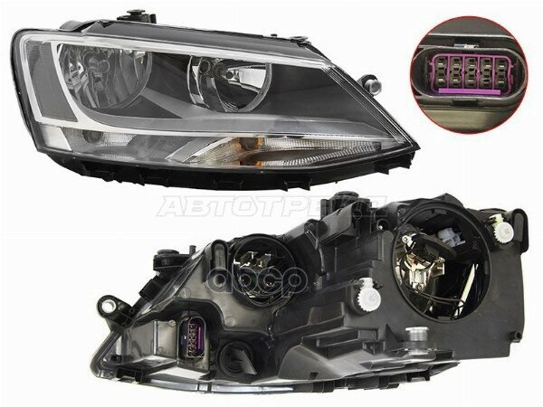Фара Volkswagen Jetta 10-19 (Справа/ Галоген/ С электрокорректором) Sat арт. ST-441-11G6R