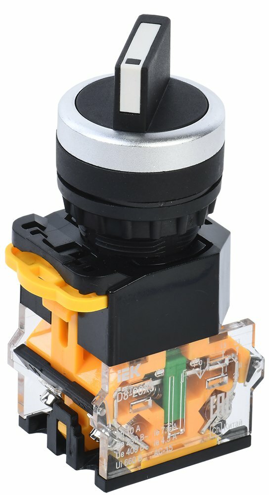 IEK Переключатель D8-20X3 3 положения 2з черный, BSW30-20X3-4-24-2-K02