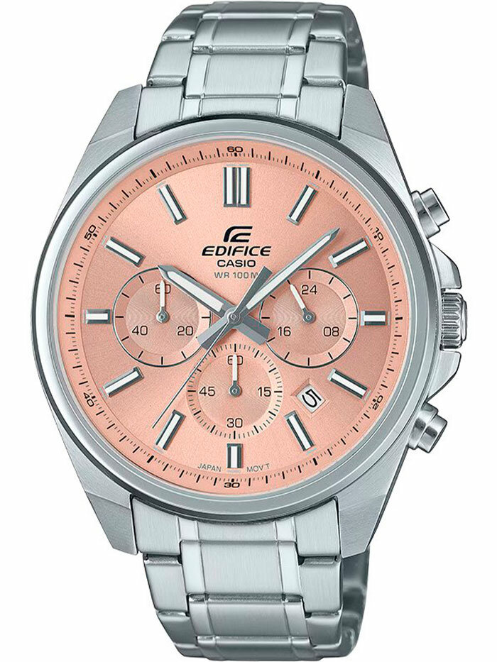 Наручные часы CASIO Edifice, серебряный, розовый — фото 1