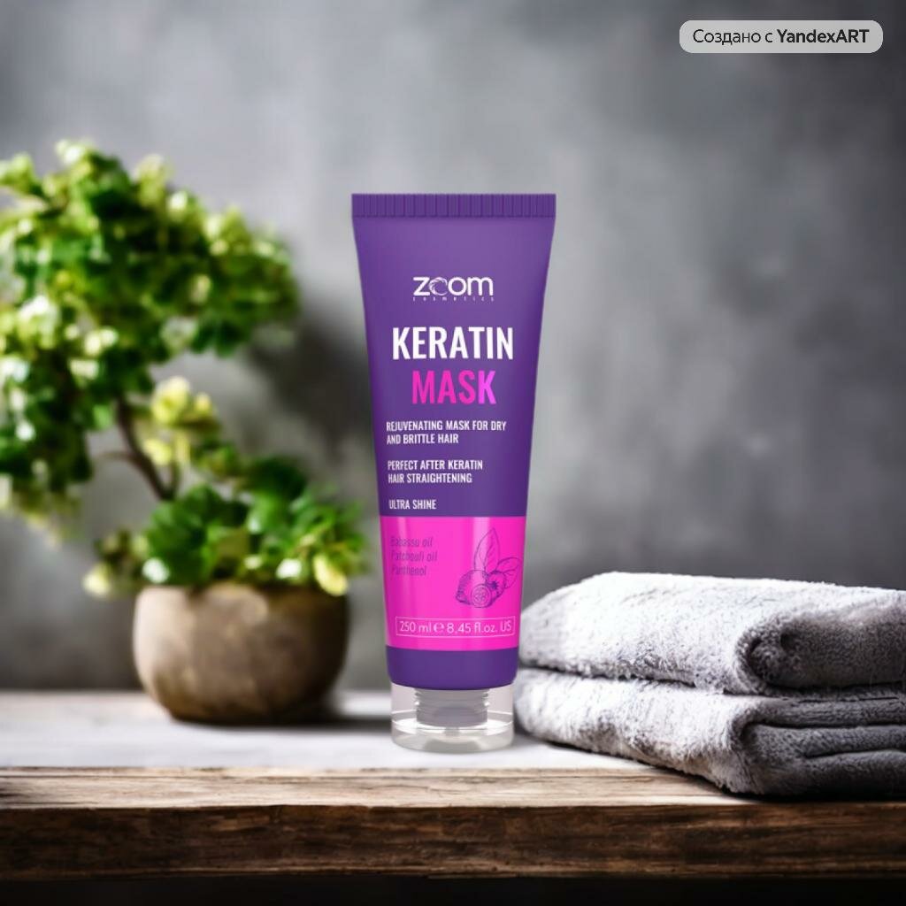Маска для волос Zoom Keratin Mask, глубокое кондиционирование, без сульфатов, 250мл