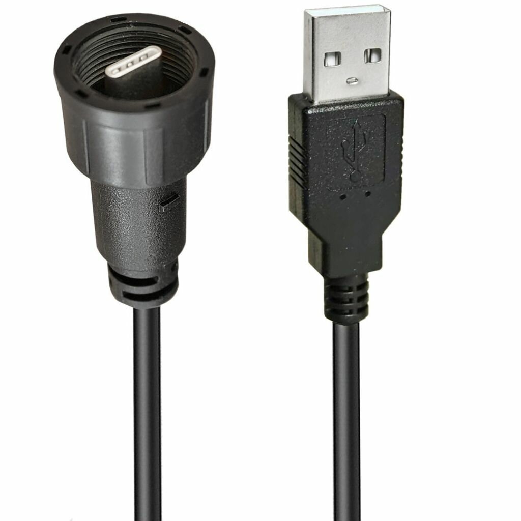 Комплект для подключения питания, Водонепроницаемый USB Type C соединительный кабель с резьбой - 30 см - USB2 AMC