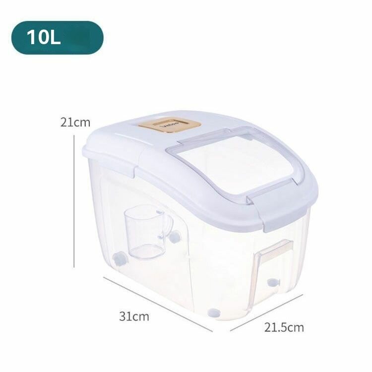 Контейнер для корма для домашних животных,50-литровый( около 25 кг) белый контейнер для корма домашних животных - большая емкость для хранения