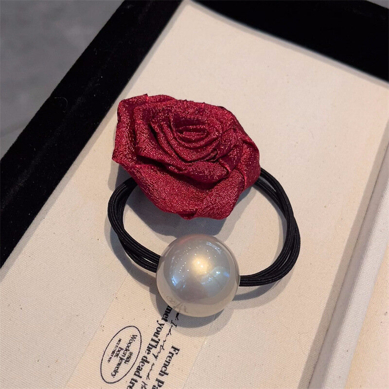 Кольцо для волос "Нежный ветер", цвет R113, винно-красная роза