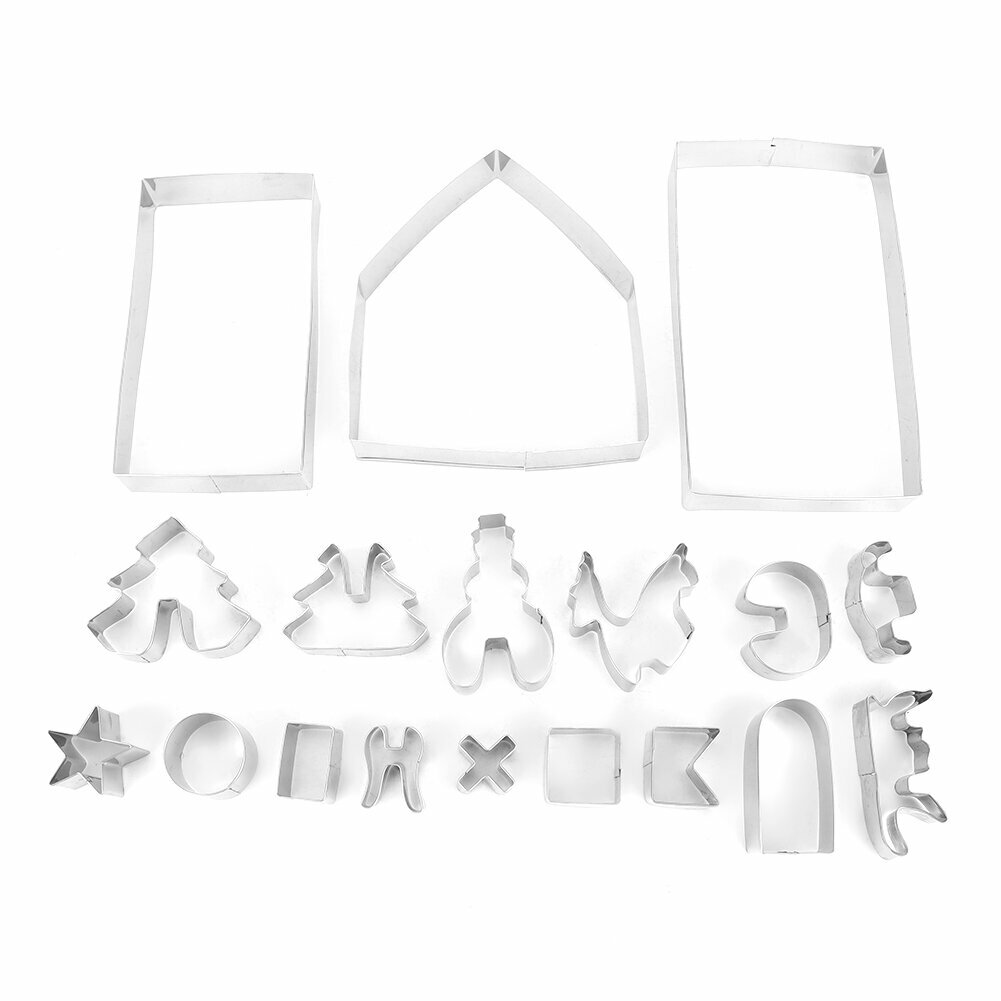 Набор форм для рождественского печенья, набор формочек для печенья из нержавеющей стали, 18 шт, формы для дома сделай сам , инструмент для выпечки для праздничных угощений и украшений