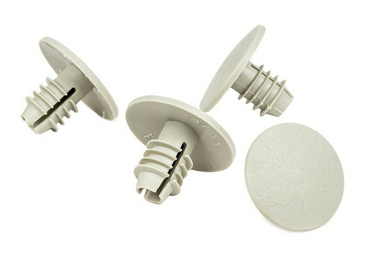 Комплект бежевых клипс обивки крыши 4шт на ВАЗ 2110-2112, Лада Приора, Гранта, Гранта FL, Тревел, Шевроле Нива, Datsun