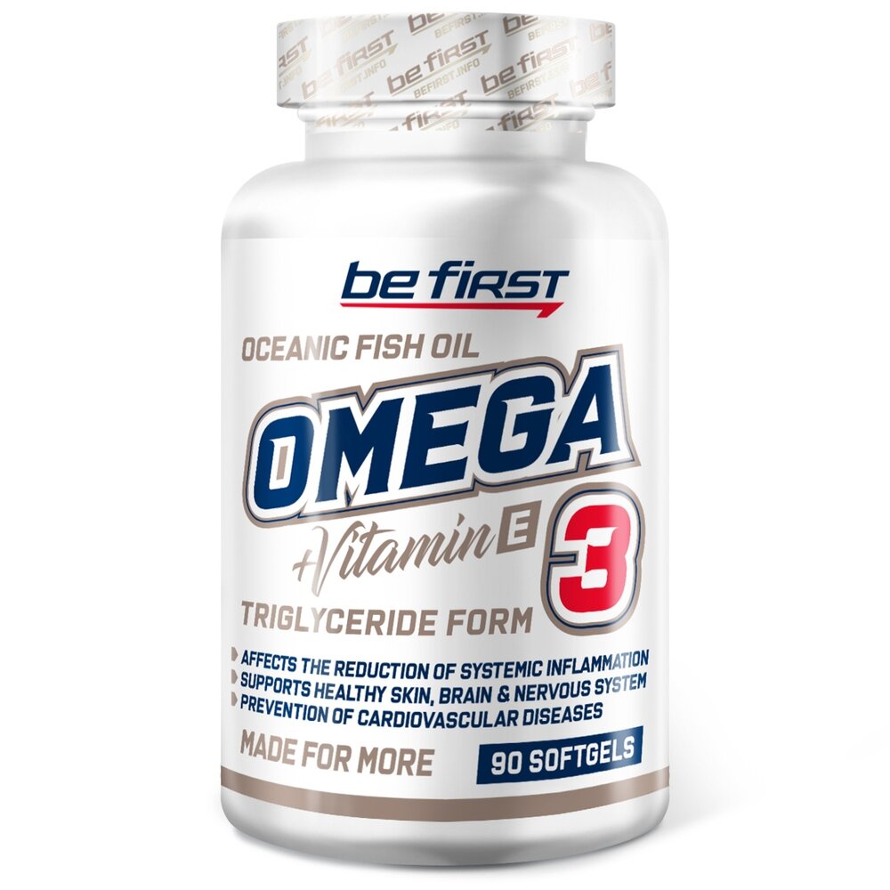 Укрепление сердечно-сосудистой системы Omega-3 + Витамин E 90 капс (Be First)