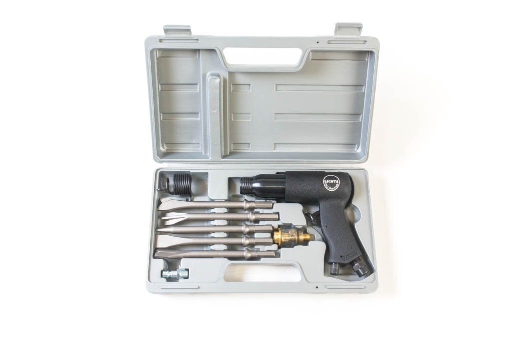 Licota PAH-20002HK Пневматический молоток в комплекте с зубилами в кейсе 10 пр.