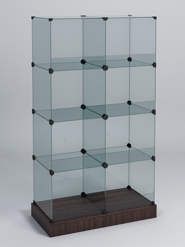 Витрина "КУБ" №6-КО (без дверок, передняя стенка - стекло), Дуб Венге