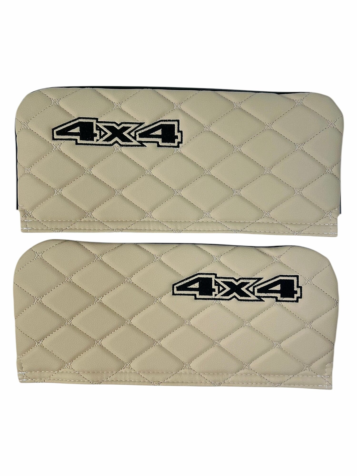 Чехлы на козырьки УАЗ 469 Хантер, 452 Буханка с лого 4х4, бежевый ромб