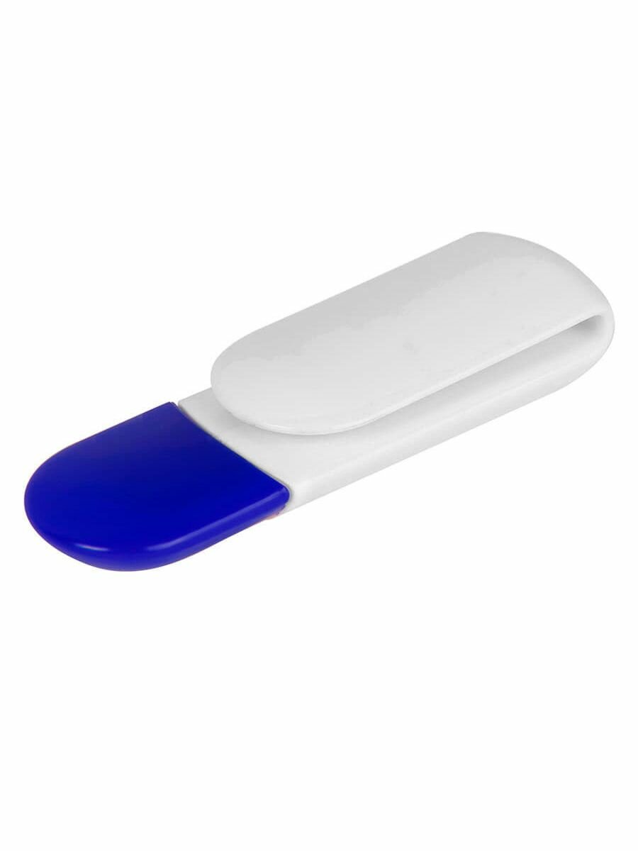 USB flash-карта "Alma" (8Гб), белый с синим, 6х2х1,5см, пластик