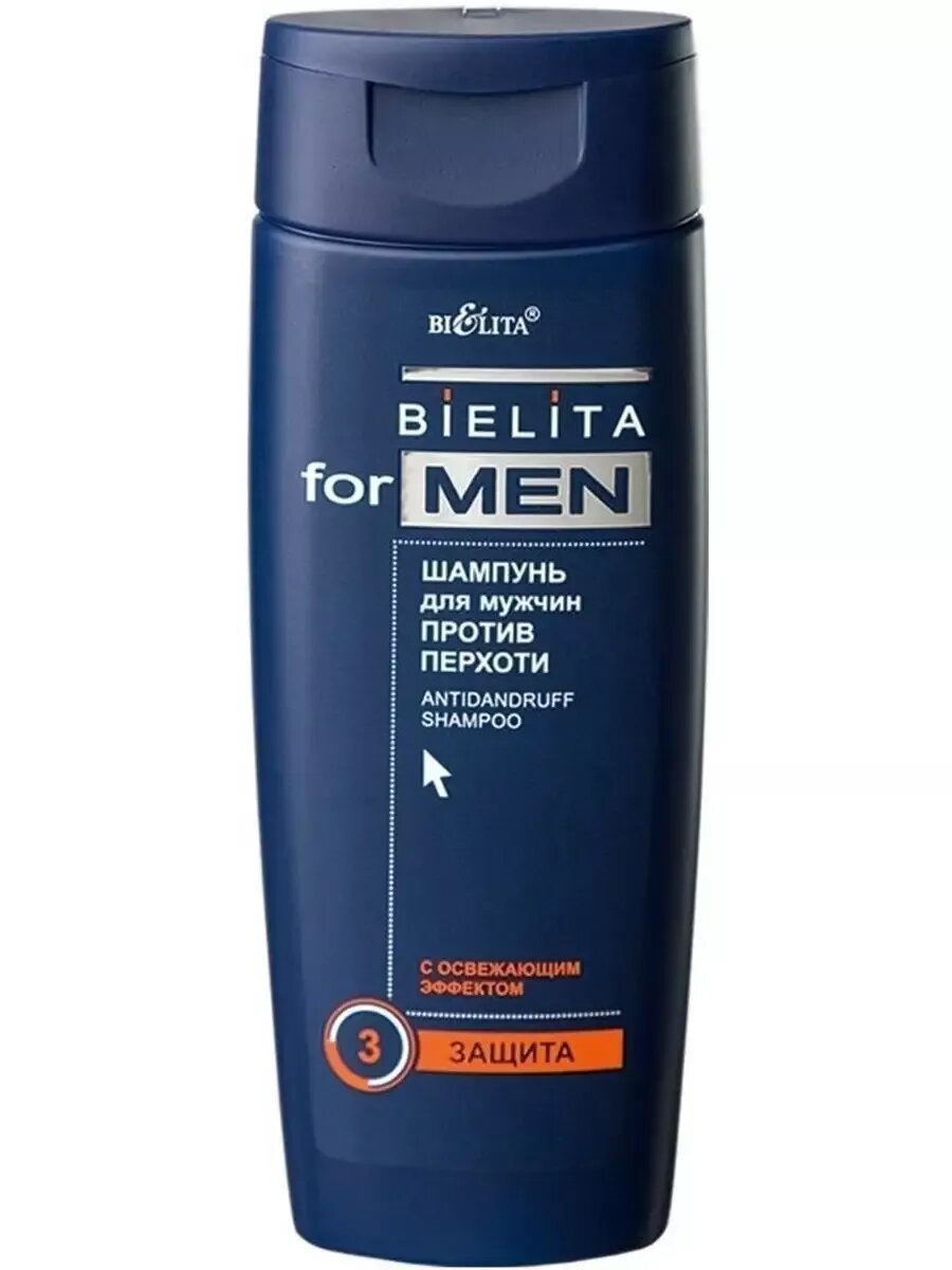 Шампунь Bielita "For Men", против перхоти, для тонких и поврежденных волос, увлажняющий