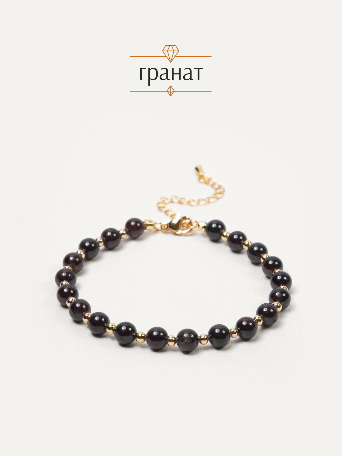 Браслет-нить, гранат