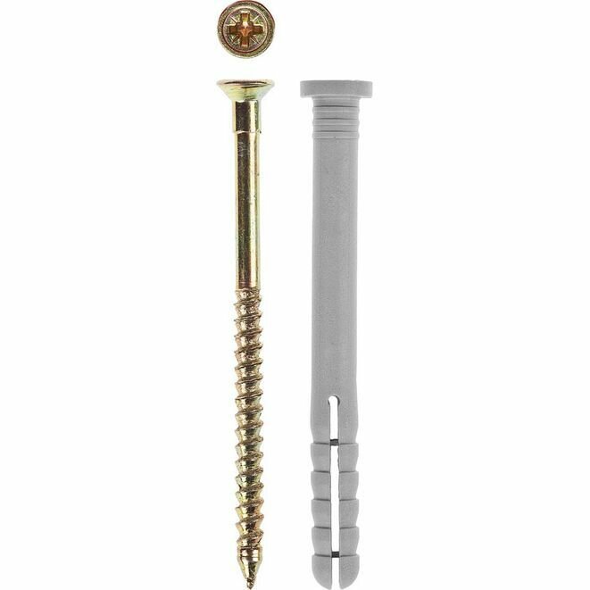 Дюбель-гвоздь полипропиленовый с цилиндрическим бортиком, ЗУБР 8 x 140 мм, 50 шт.