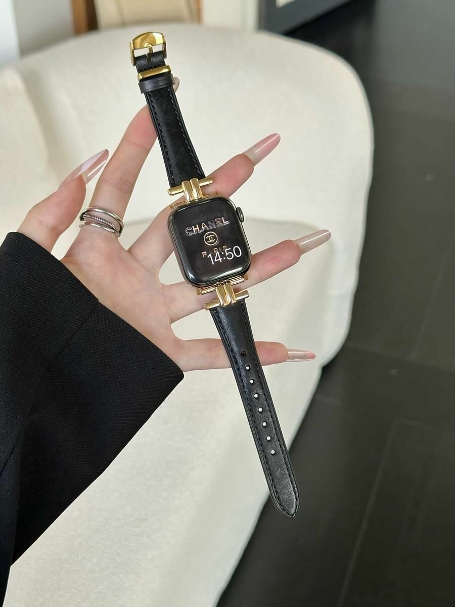 Кожаный Ремешок Для Часов В Стиле Ретро С Двойной Трубкой, Размер IWatch 42мм 45мм 44мм 46мм 49мм, Подходит Для Apple Watch Серии 1-10 SE ULTRA 2