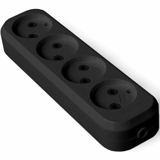 Колодка удлинителя Universal 4-м без заземл. АБС-пластик черн. 1326