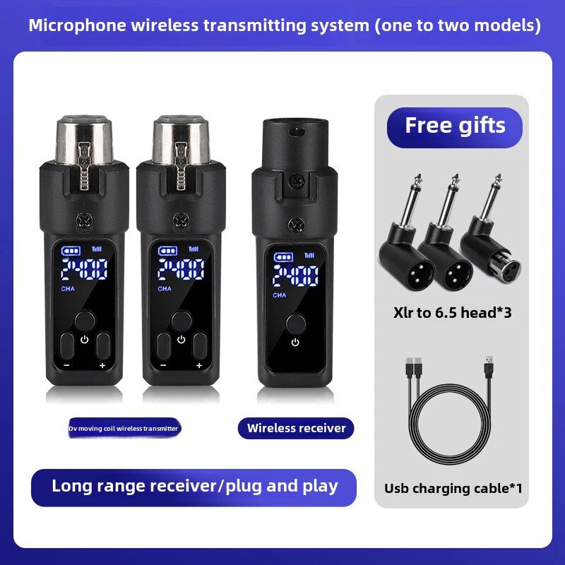Беспроводной микрофонный комплект RIEOD для караоке 2 Mic Moving Coil