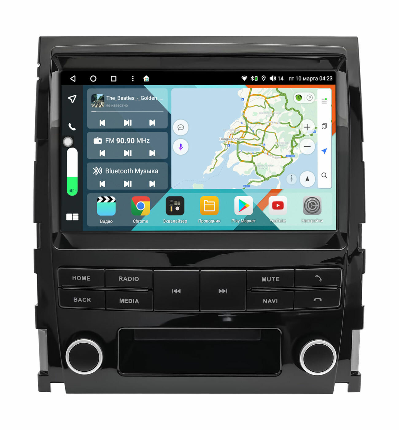 Магнитола Cadillac Escalade 2007 - 2013 9 дюймов, 4/64GB, 8 ядер, DSP, 4G, Android 10 / Wide Media