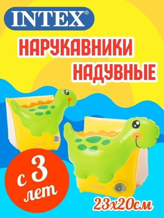 Детские нарукавники INTEX "Динозавр" 23см х 25см от 3 до 6 лет