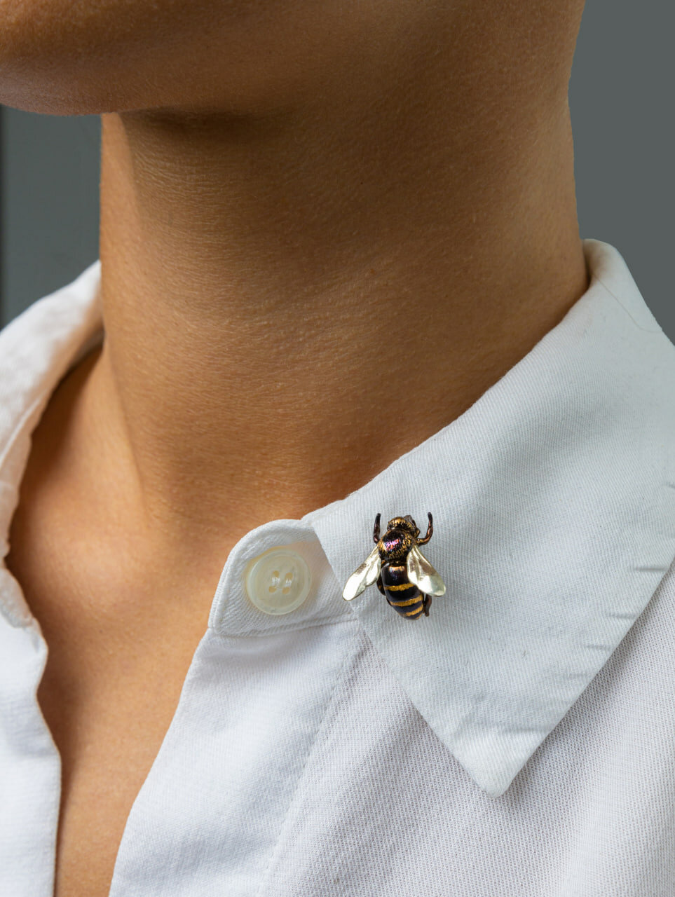 Брошь, серебро, 925 проба, золочение