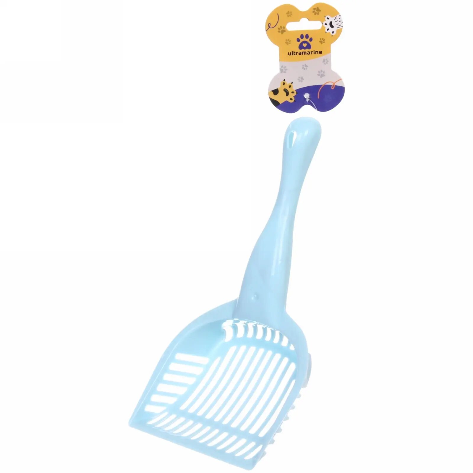 Совок для кошачьего туалета «Колор-Вася», 28х13,5см, нежно-голубой, удобный