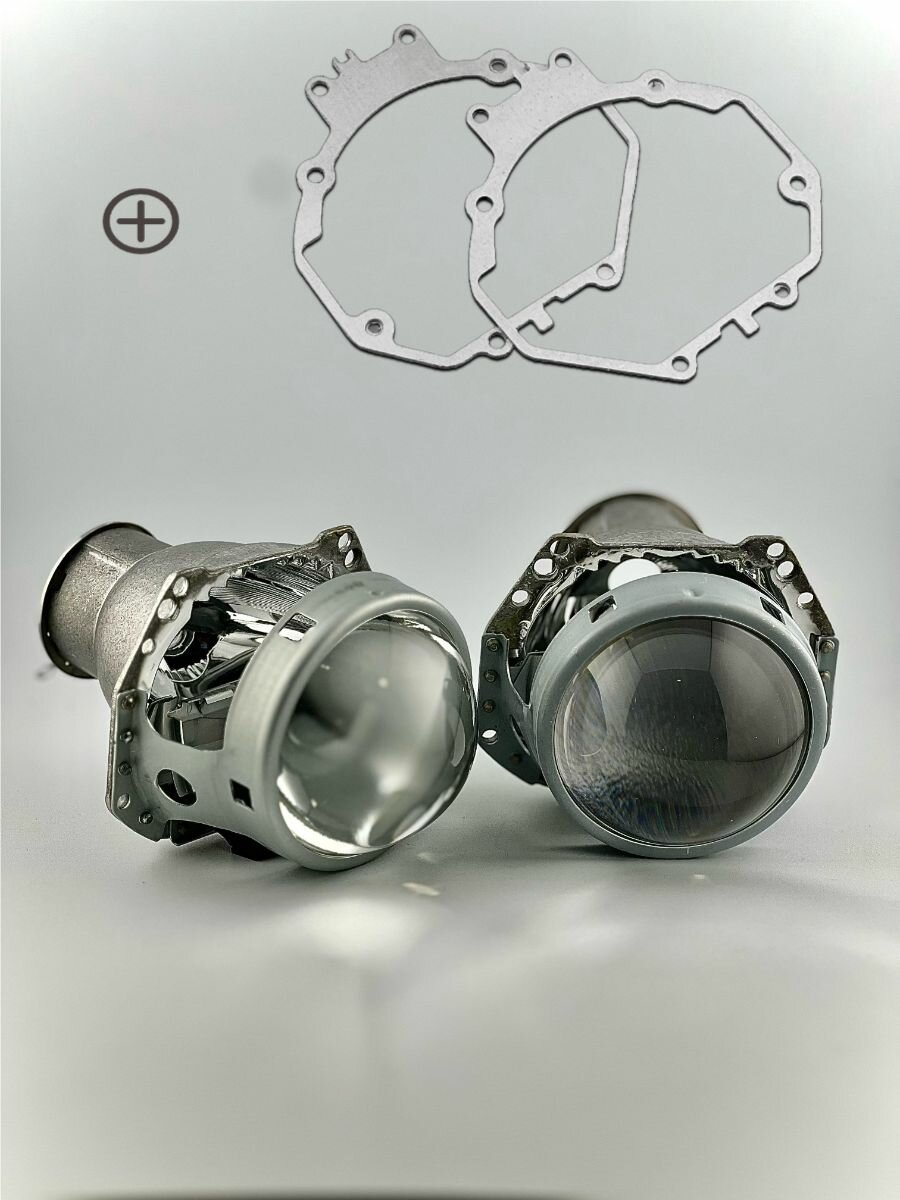 Би-галоген (лед/ксенон) линзы для Subaru Legacy, Outback, B13 дорест. 2003-2006 тип HELLA 3R цоколь H7/D2/D4 / ближнего и дальнего света в автомобильные фары / Би галогенные модули комплект 2шт