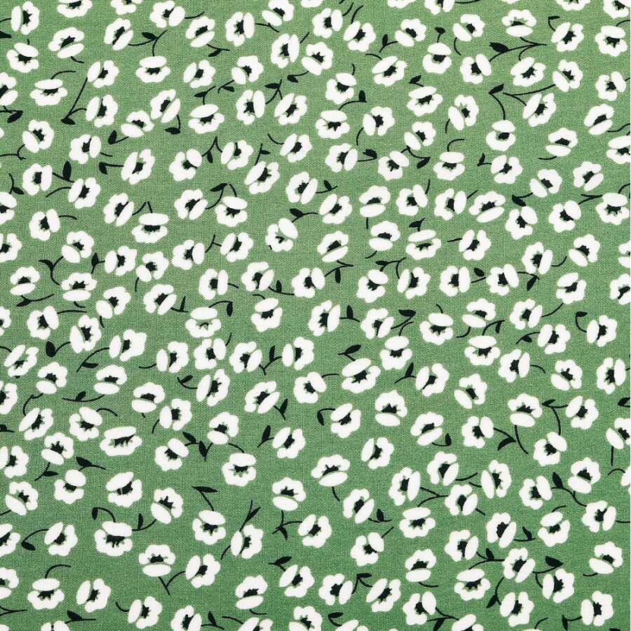 Ткань Штапель 90 г/м² 100% вискоза шир.145 см TBY. Vi. pr. E1350.1 цв.01 зеленый уп.2м