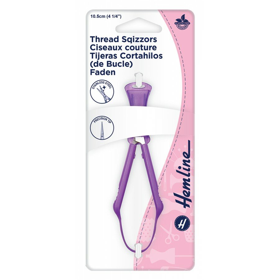 Ножницы-снипперы для обрезки нитей, с защитным колпачком, 10,5 см 105 мм фиолетовый HEMLINE 375