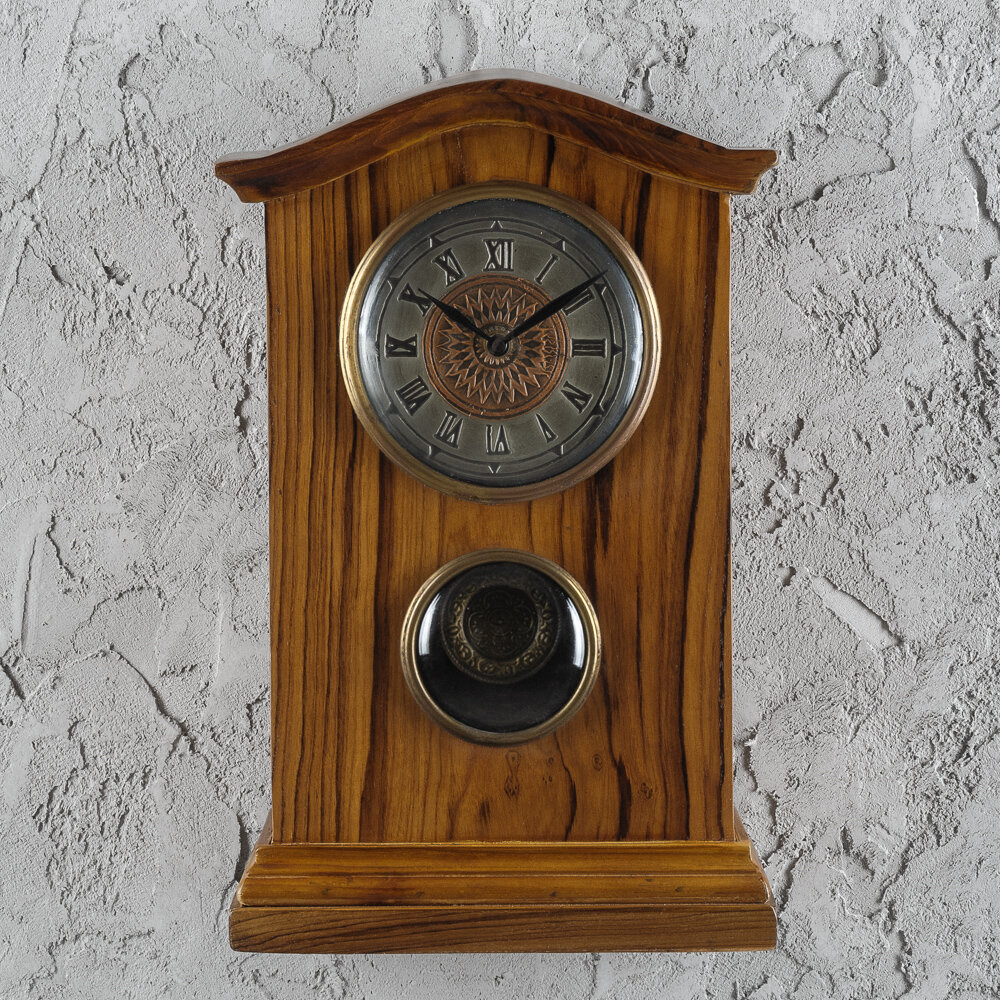 Часы настенные деревянные с маятником большие интерьерные Decor of today (23х13х39) габариты, Лофт