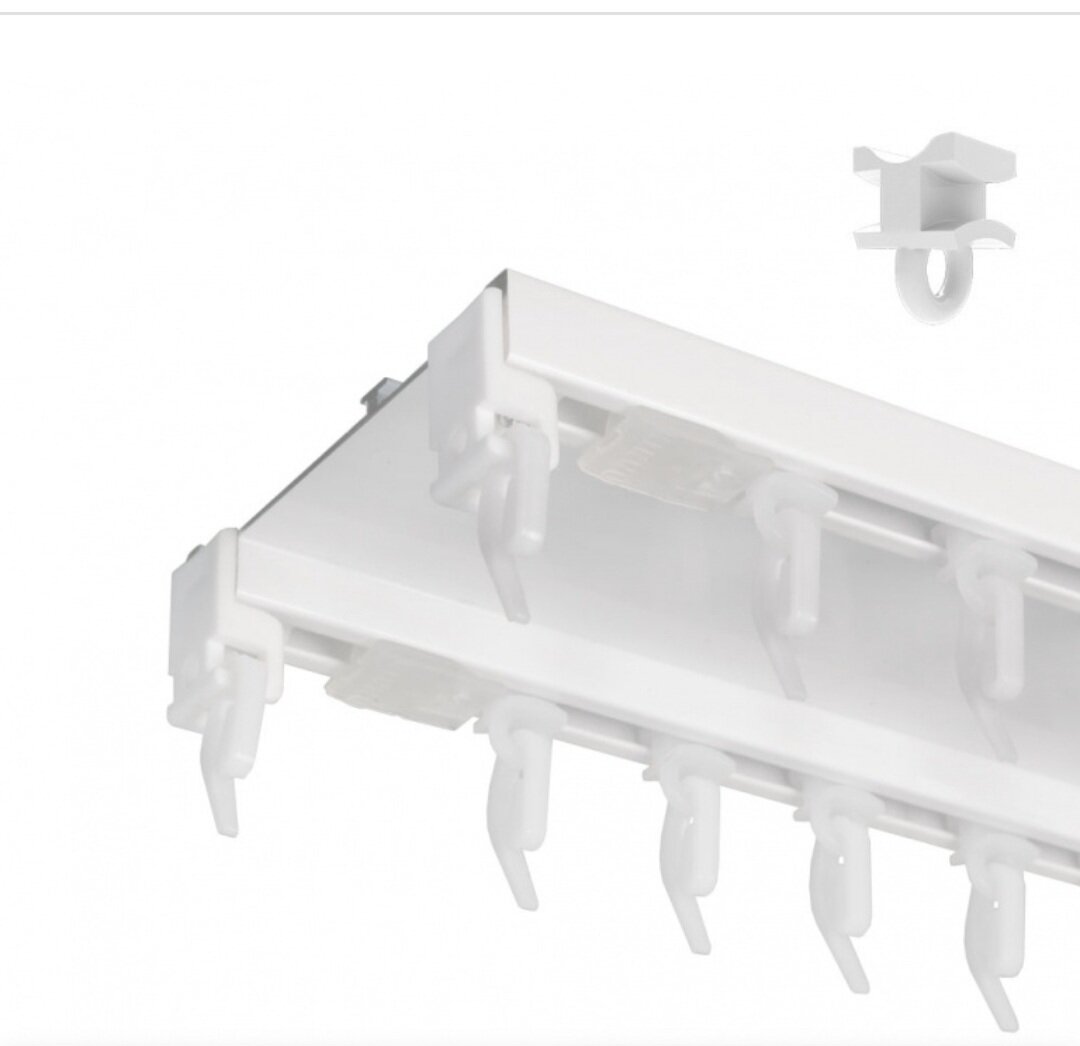Карниз Olexdeco «Прага», двухрядный, потолочный, алюминий, длина 320 см. цельный усиленный.