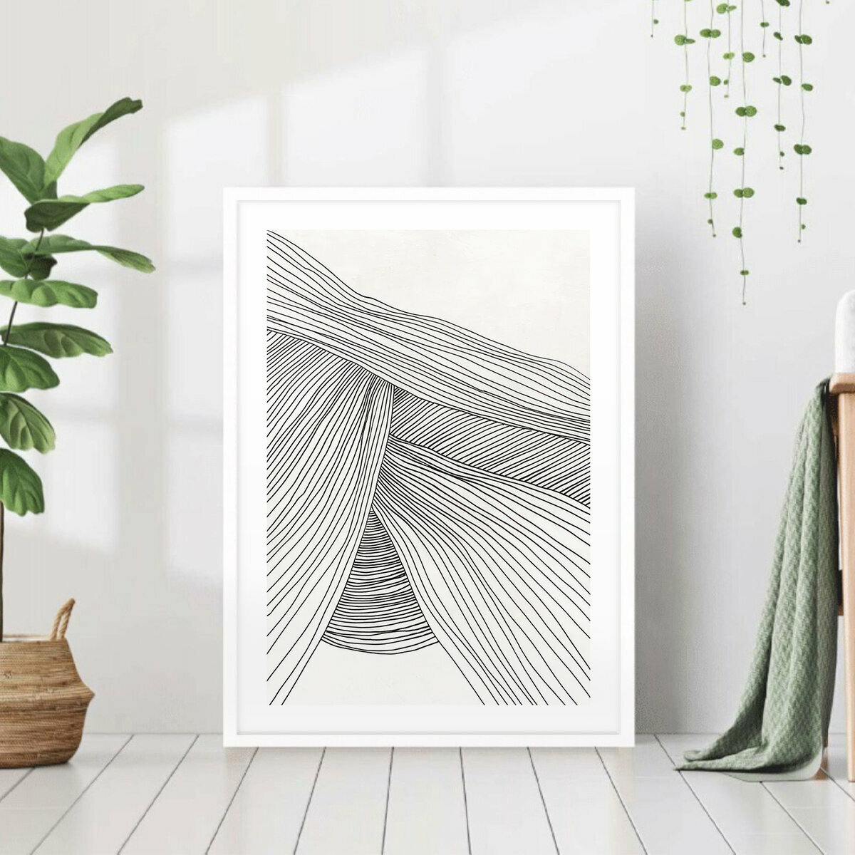 Постер "Рисунок линиями" 40x50 в белой рамке на стену для интерьера