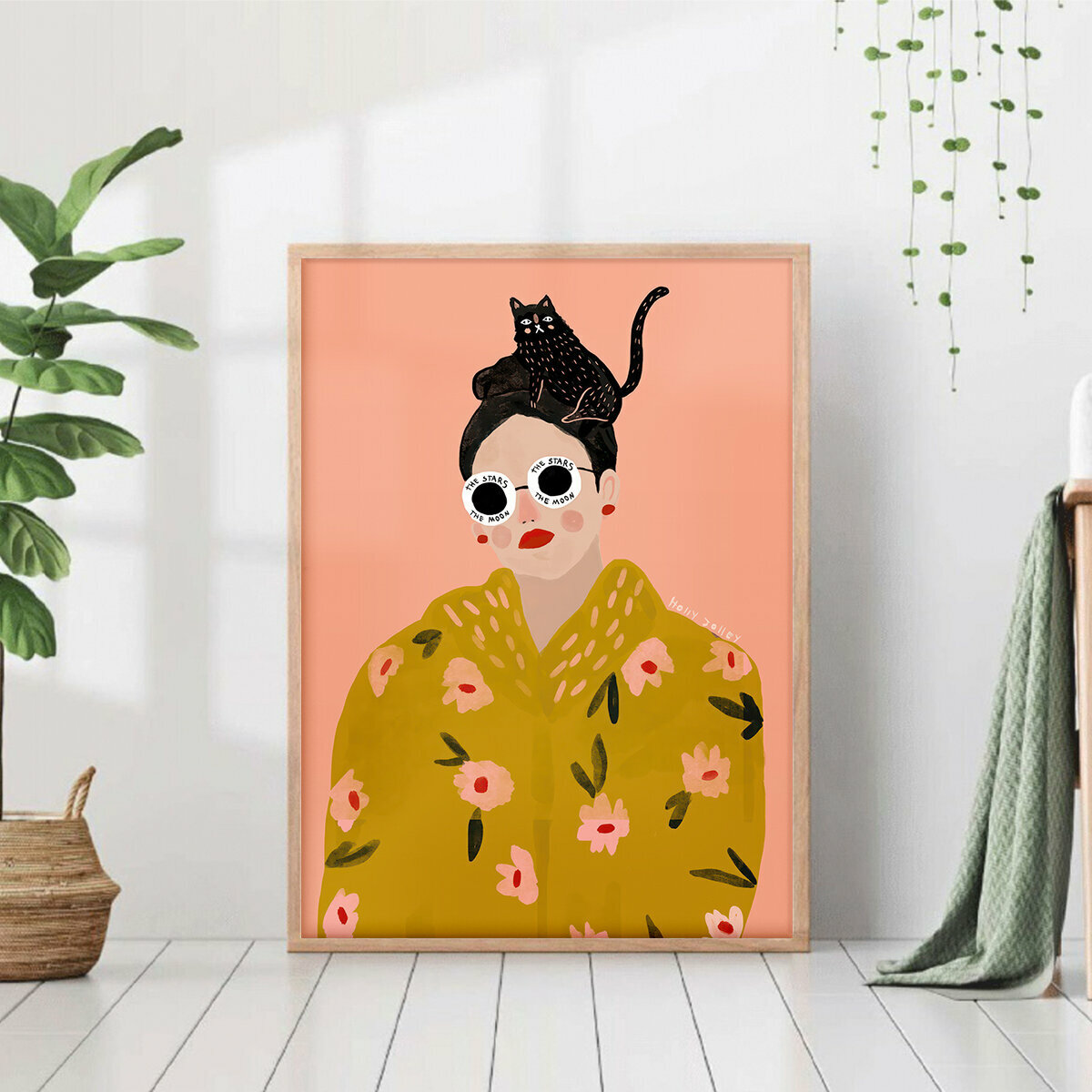 Постер "Девушка в халате" 50x70 без рамки для интерьера на стену