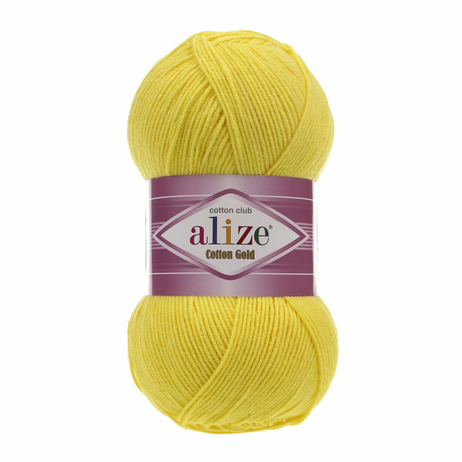Пряжа Alize Cotton Gold 110 жёлтый (100г/330м, упаковка 5 мотков)