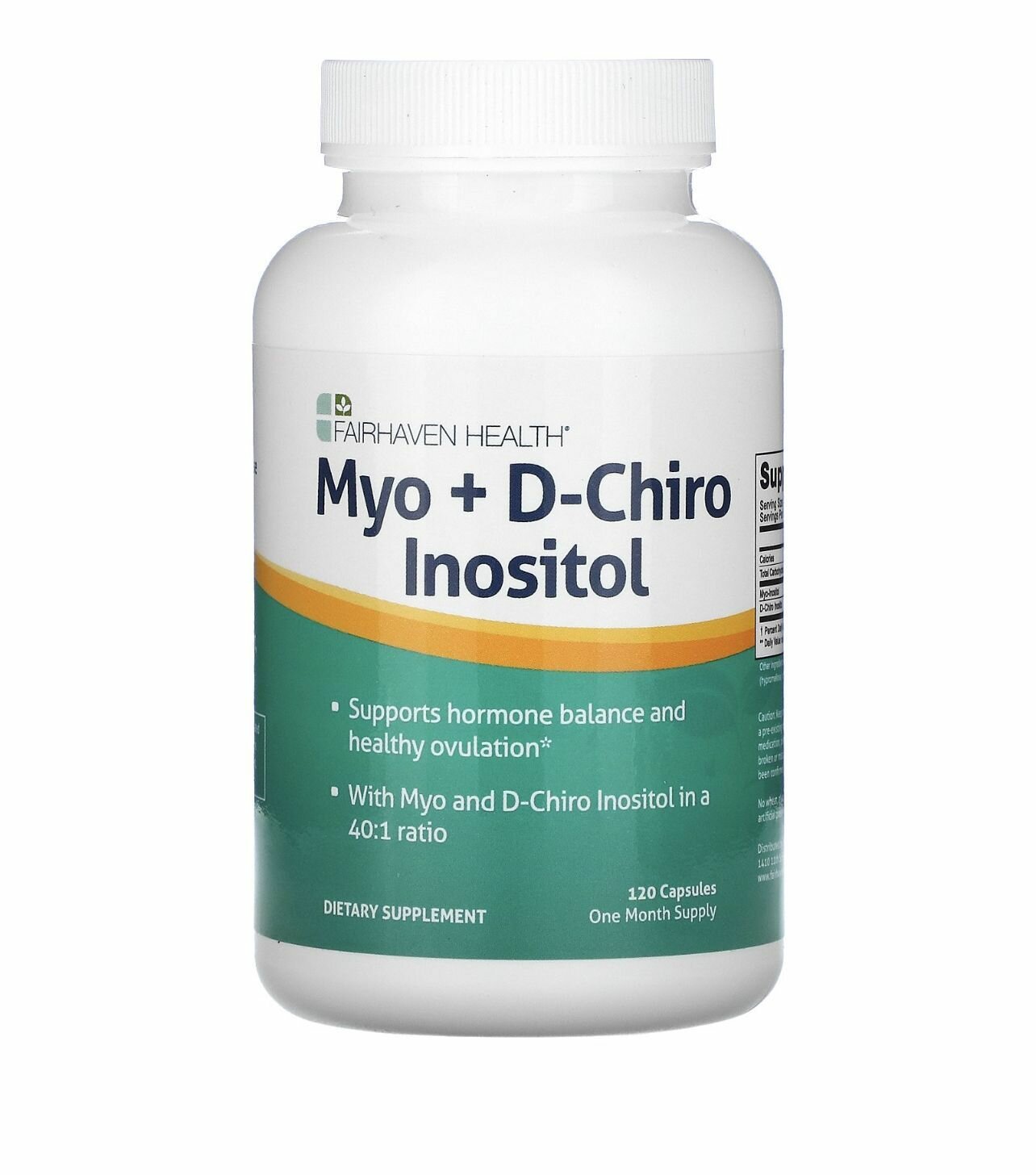 Fairhaven Health, Myo + D-Chiro-inositol, 120 капсул