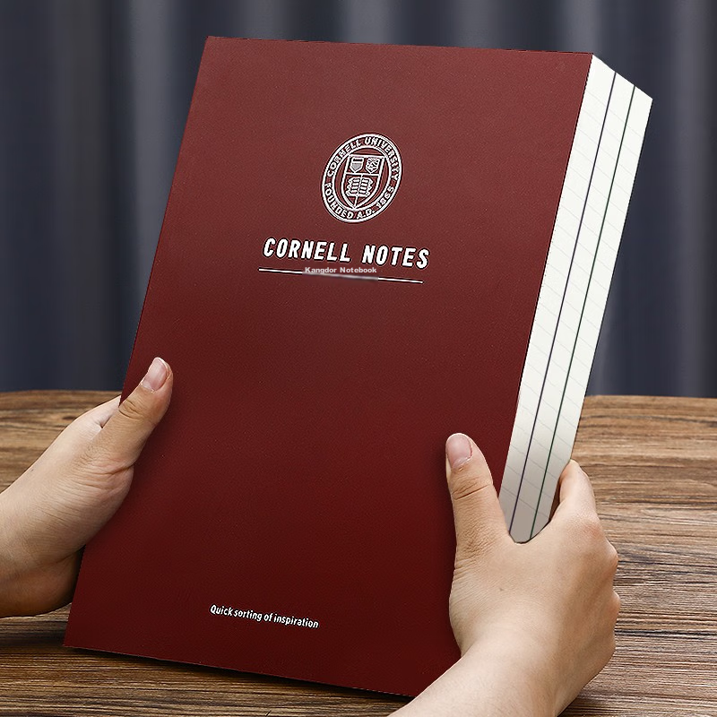 Jiaran Heng B5 Cornell Notebook, Large Size, 5R Efficient Memory Mind Map Study Notebook, Review And Exam Preparation Notebook, In-Class Notes, Lined Version, Wine Red