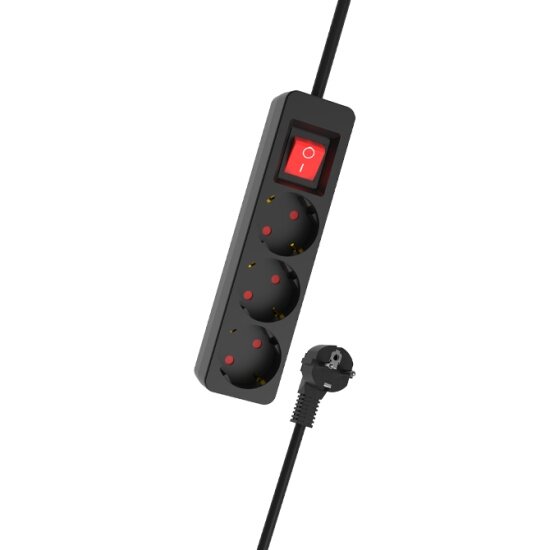 Сетевой фильтр Ritmix RM-330K 3 розетки, 3м, черный