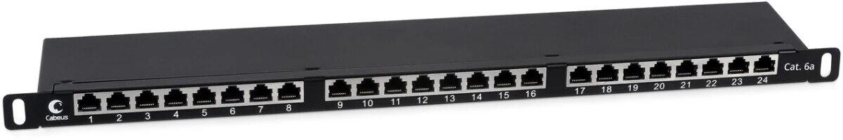 Патч-панель Cabeus (PLHD-24-Cat.6a-SH-Dual-0,5U)